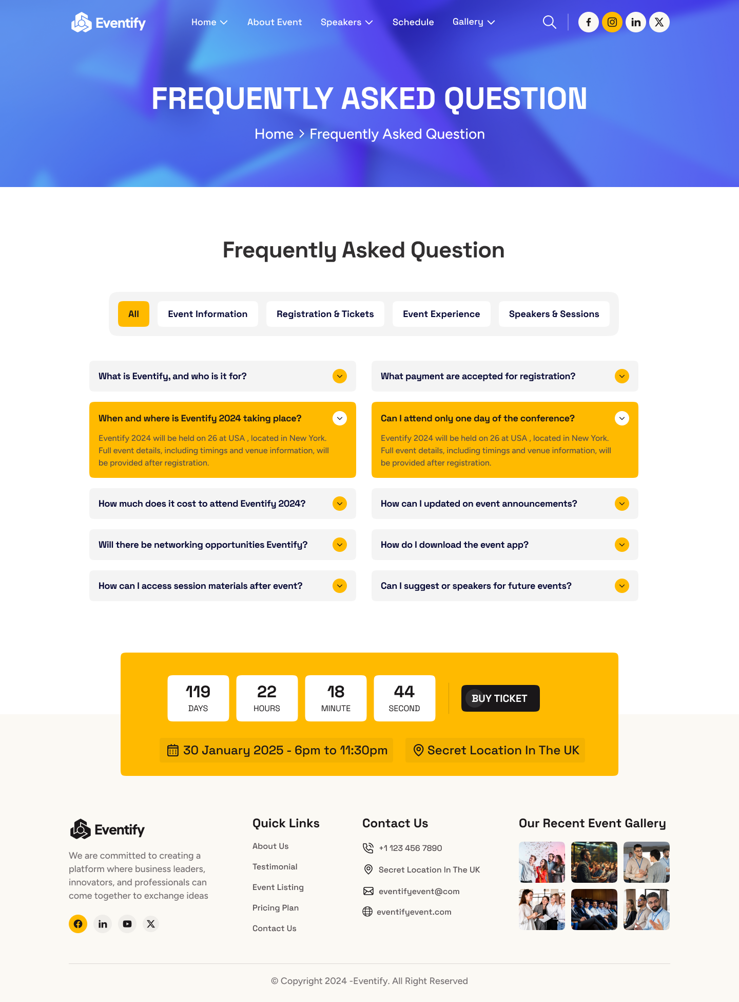 Eventify - Multi-purpose Events & Conference Figma Template by alithemes